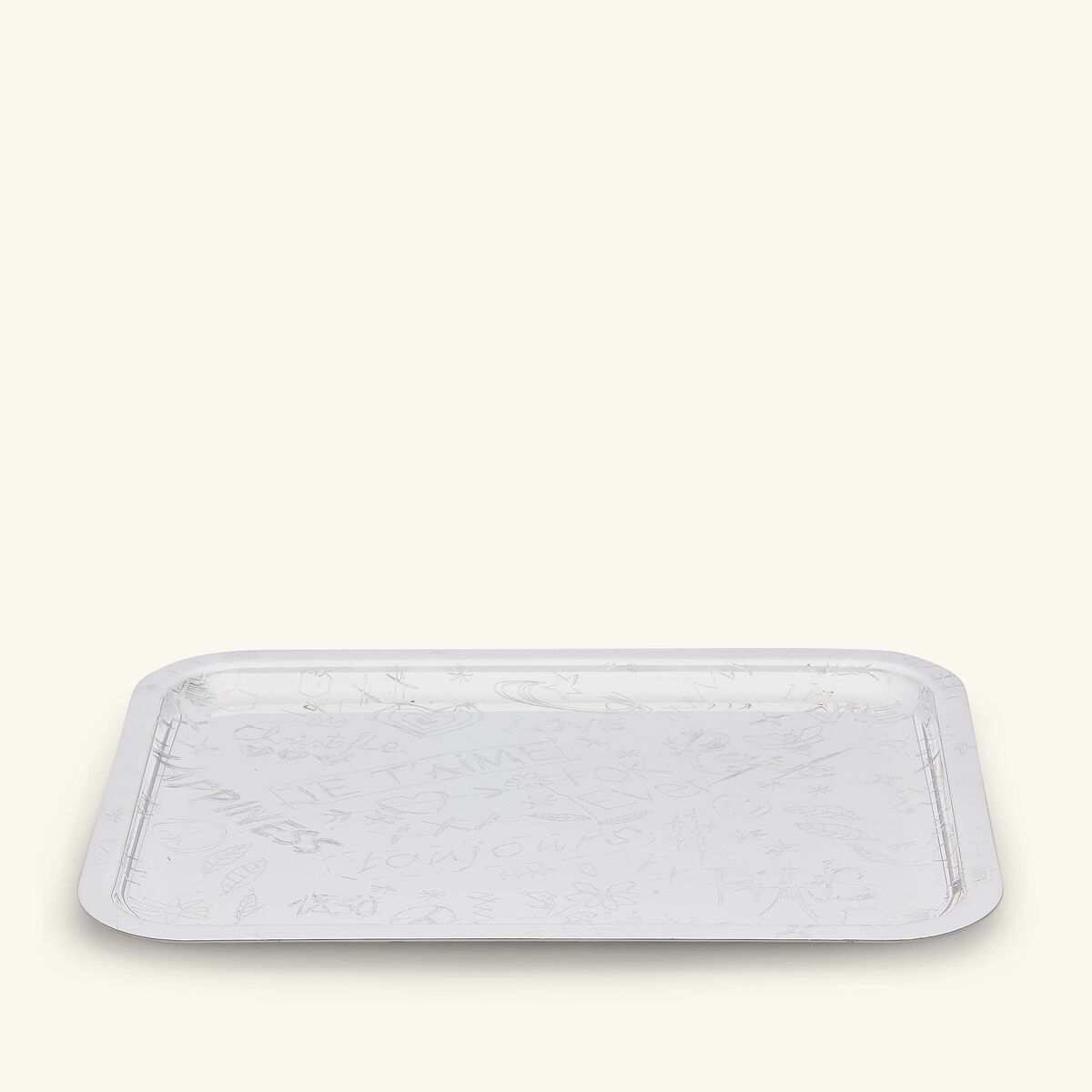 Christofle Graffiti Serving Tray Rectangular Medium Silver Plated | Tanagra KSA
