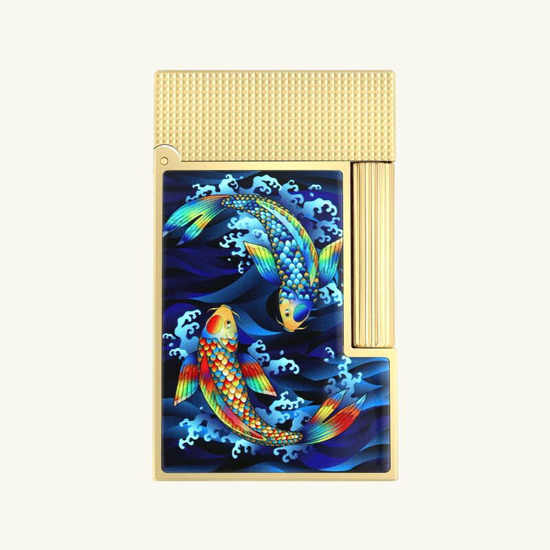ST Dupont Ligne 2 Koi Fish Lighter Blue | Tanagra Saudi Arabia