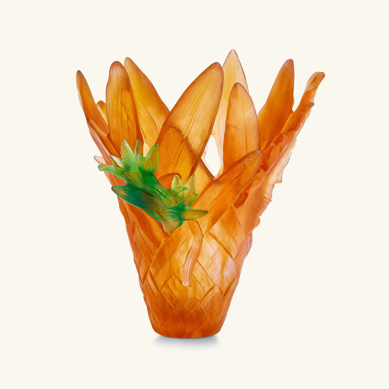 Daum Tressage Paradis Vase Medium Orange | Tanagra Saudi Arabia